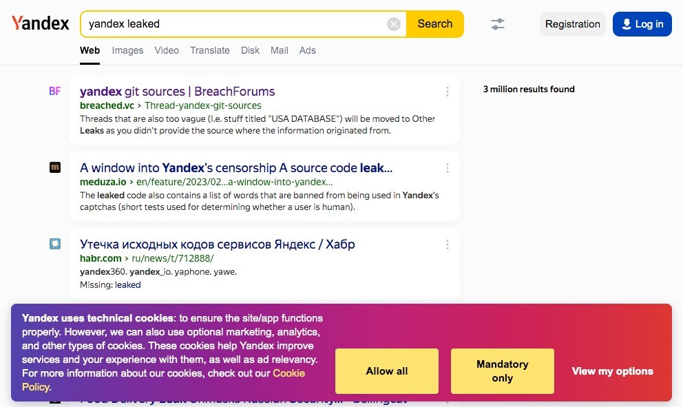 SEO: Ce putem invata despre Google de la Yandex (cod sursa)
